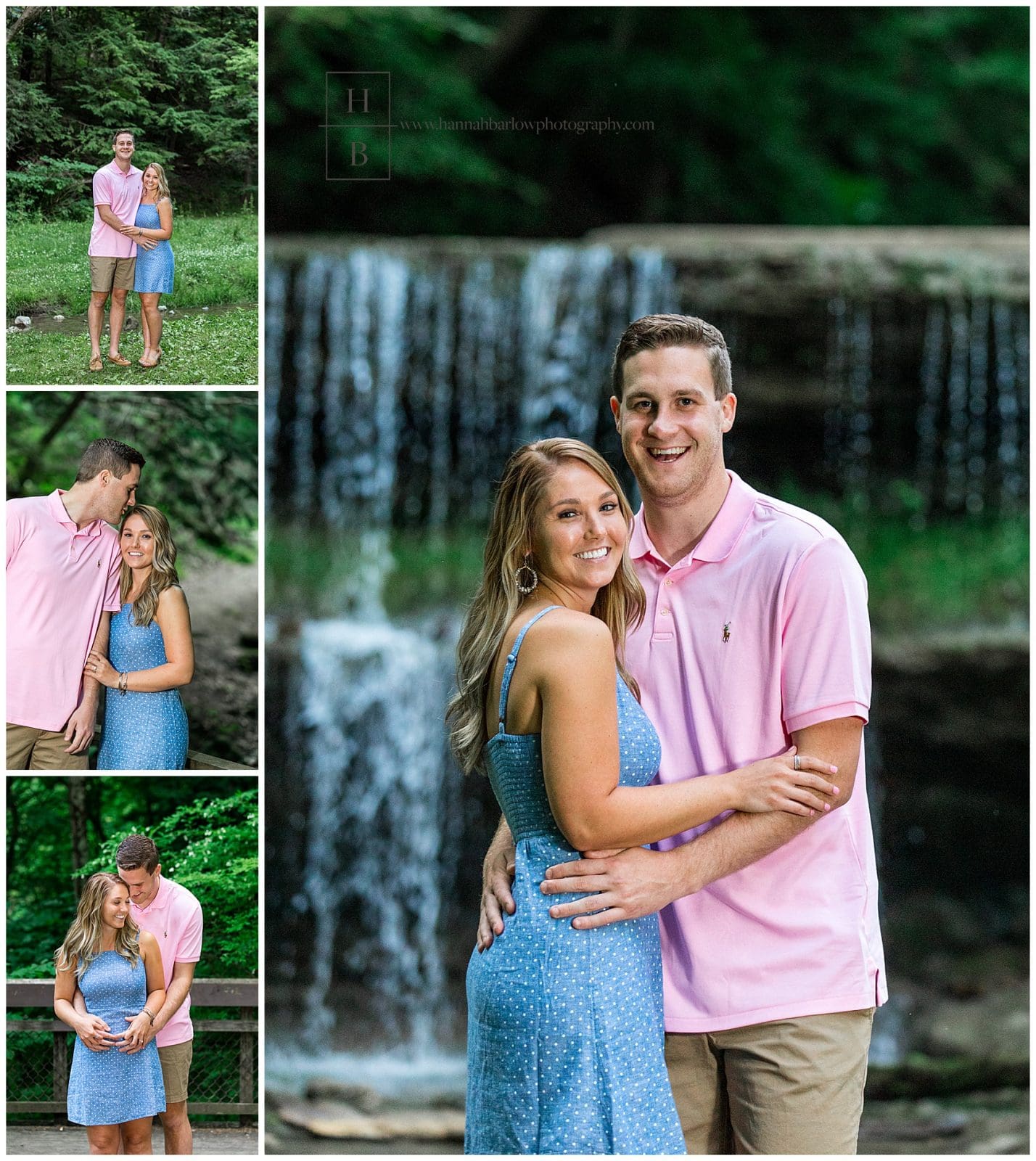 Summer Waterfall Engagement Photos - Hannah Barlow Photography