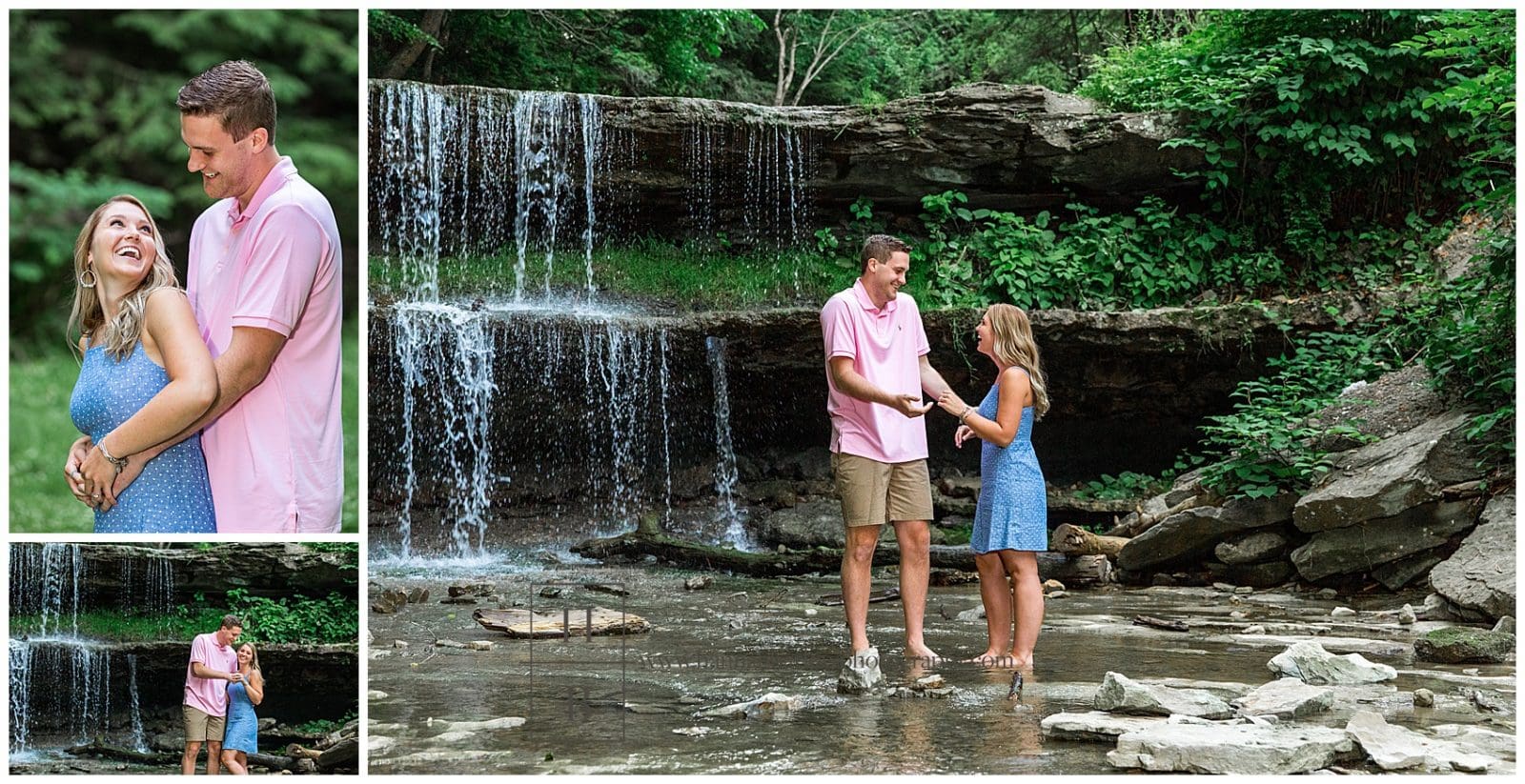 Summer Waterfall Engagement Photos - Hannah Barlow Photography