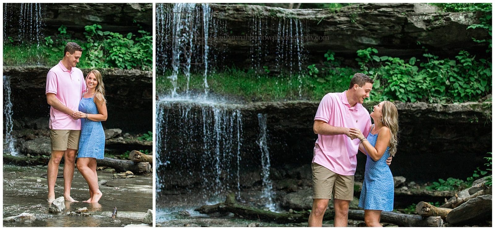 Summer Waterfall Engagement Photos - Hannah Barlow Photography