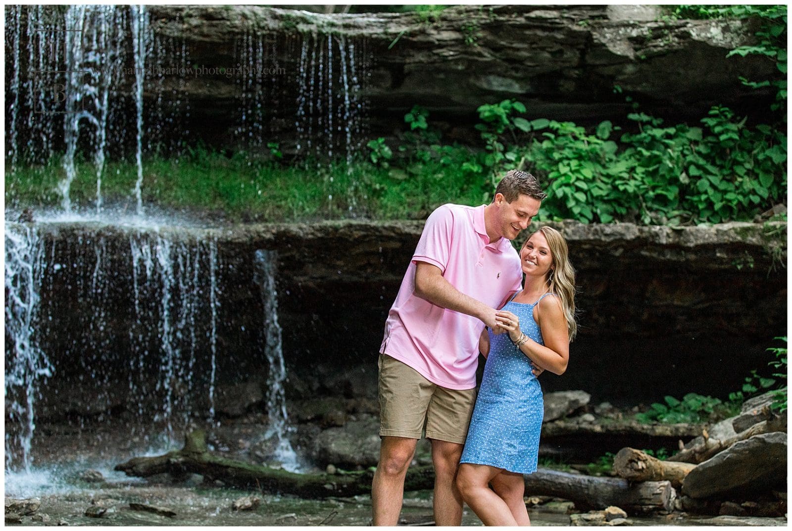 Summer Waterfall Engagement Photos - Hannah Barlow Photography